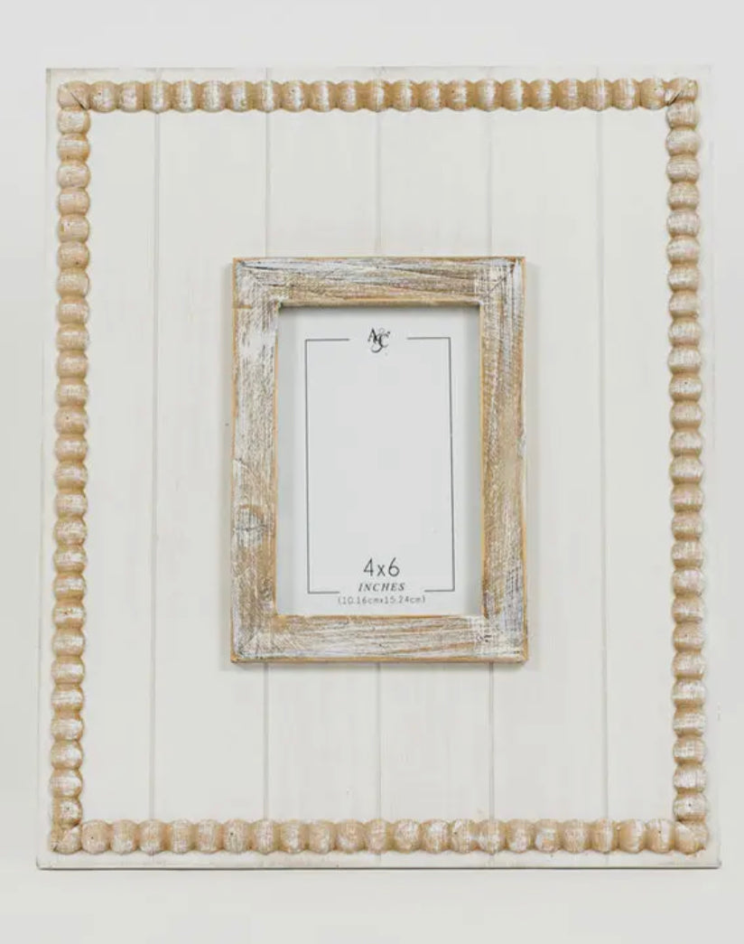 Wood beaded photo frame – The Cottage Basket