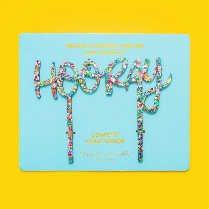 Hooray Confetti Acrylic Cake Topper – The Cottage Basket