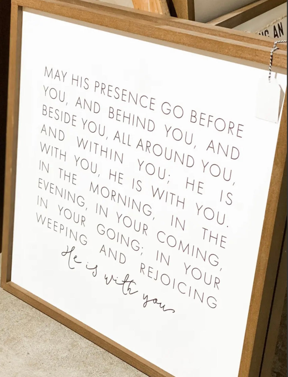 May His Presence Go Before You Wooden Sign – The Cottage Basket
