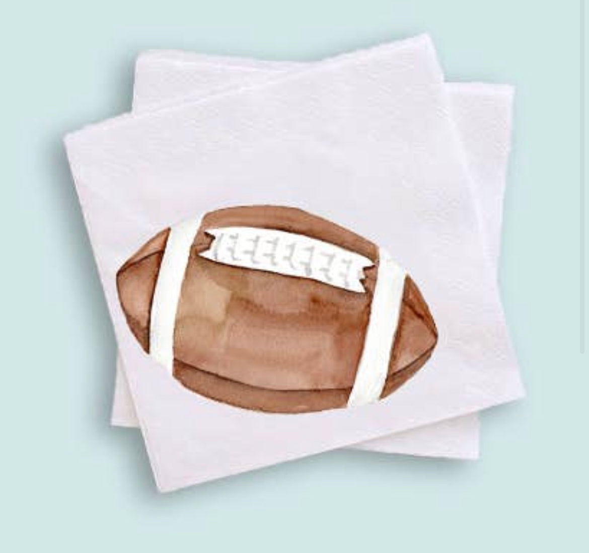 Football watercolor napkins – The Cottage Basket